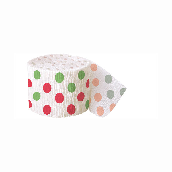 Red & Green Spotty Paper Streamer – The Party Pirate